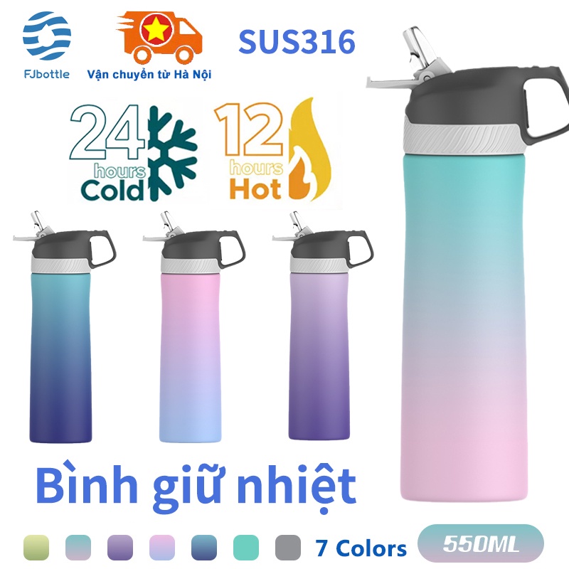 Bình Giữ Nhiệt Fjbottle 550ML cốc giữ nhiệt 5 màu có sẵn Cách nhiệt đôi bằng thép không gỉ FJ001 ...