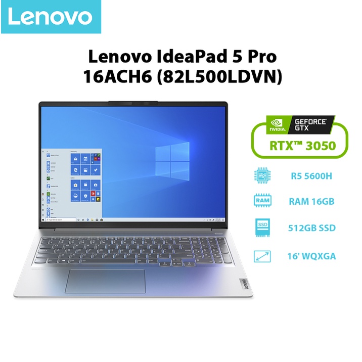 Laptop Lenovo IdeaPad 5 Pro 16ACH6 82L500LDVN R5 5600H | 16GB | 512GB ...