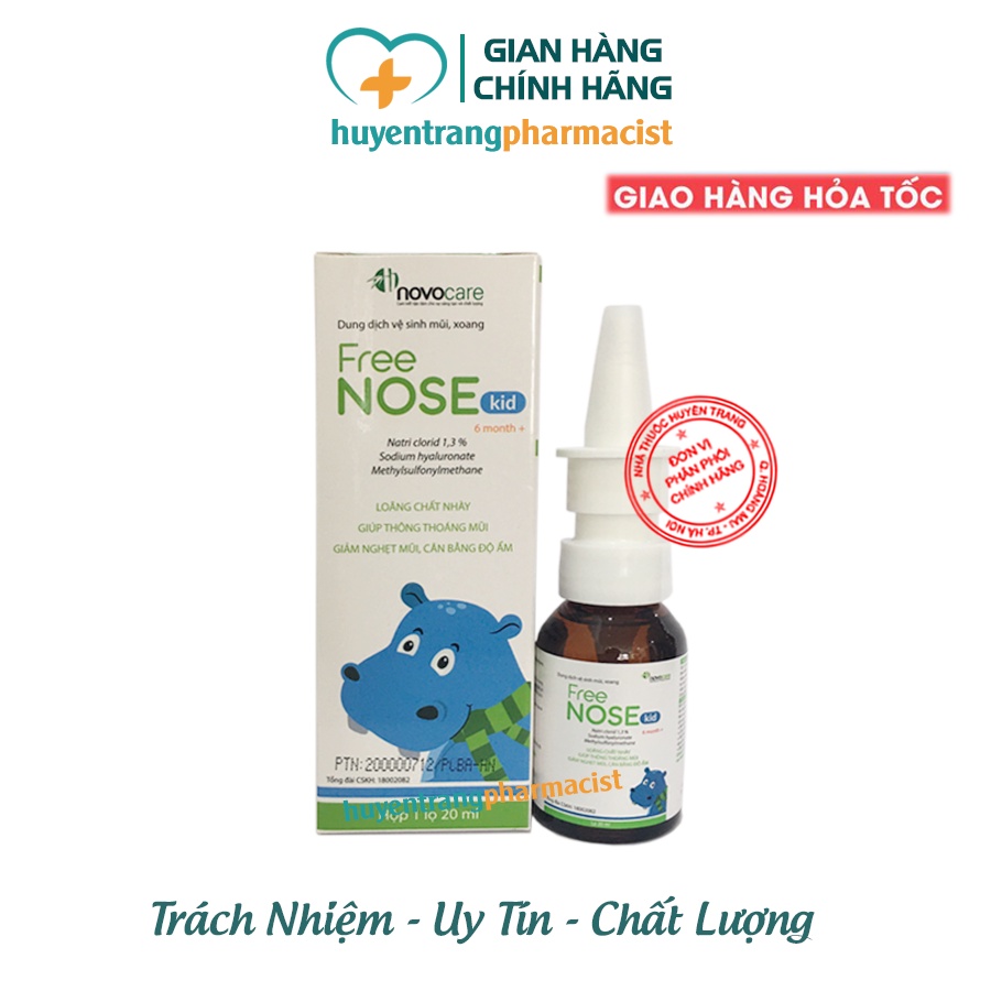 Freenose xịt thông mũi, giúp duy trì độ ẩm mũi, bảo vệ niêm mạc mũi (lọ ...