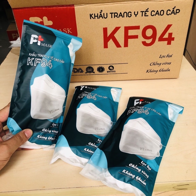 Thùng 300 cái khẩu trang KF94 PT mask Kháng khuẩn, hàng 4 lớp dầy dặn ...