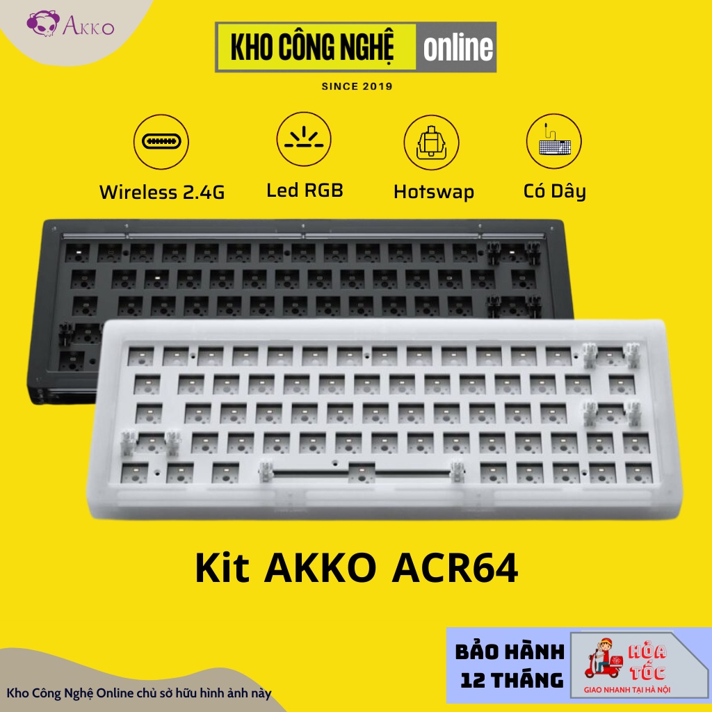 Kit bàn phím cơ AKKO ACR64 (Hotswap / RGB / Foam tiêu âm / Gasket Mount ...