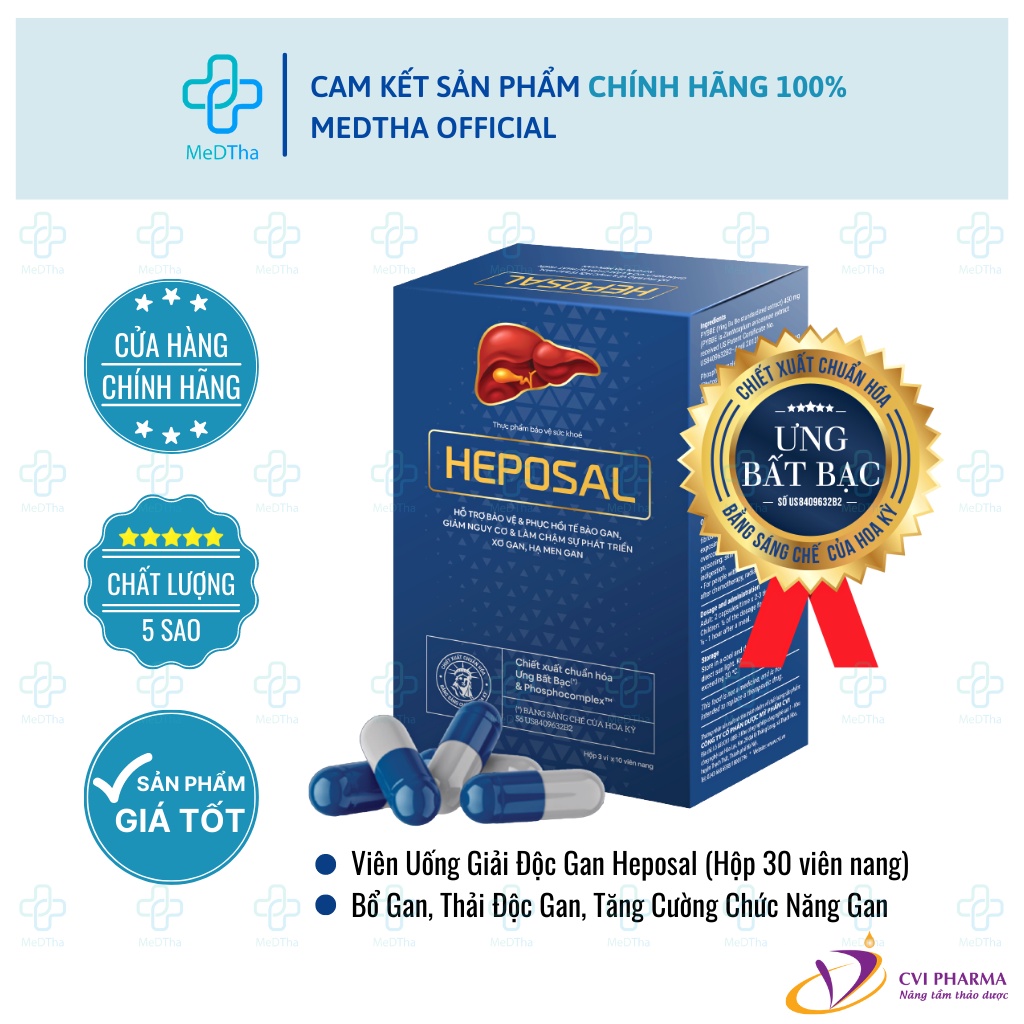 Heposal - Giải Độc Gan, Bổ Gan, Thải Độc Gan, Silymarin, Tăng Cường ...
