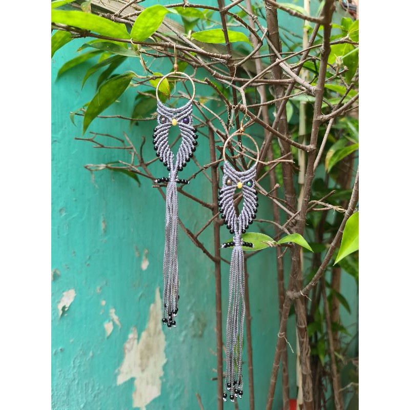 Hoa tai handmade hình chim cú mèo | Shopee Việt Nam