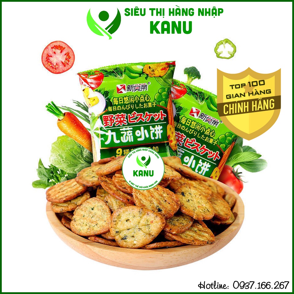 [4 vị] Bánh quy ăn kiêng 9 loại rau củ quả Weisiel siêu ngon 328g, ăn vặt healthy ngon rẻ ...
