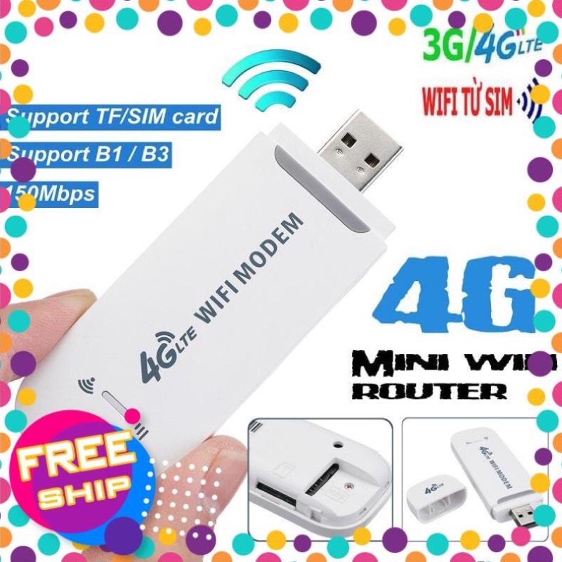 USB DCOM 3G 4G DONGLE phát Wifi từ sim 3G/4G dùng được đa mạng. | Shopee Việt Nam
