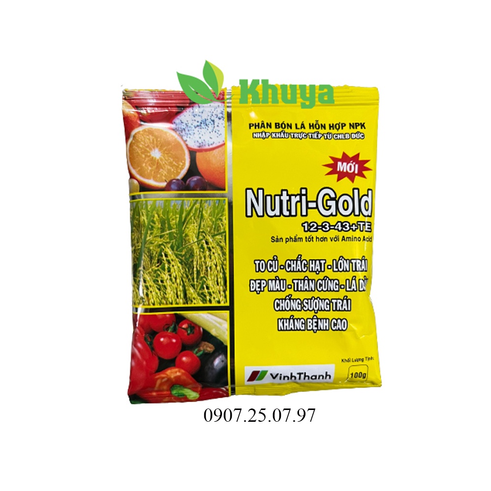 Phân bón lá hỗn hợp NPK Nutri Gold 100gr nhập khẩu trực tiếp CHLB Đức ...