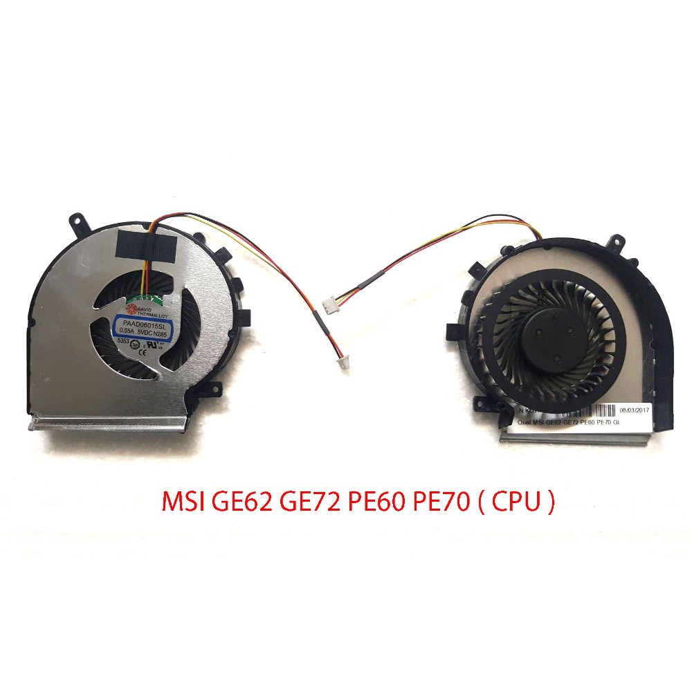 Quạt tản nhiêt CPU và GPU LAPTOP MSI GE62 GE72 PE60 PE70 GL62 GL72 | Shopee Việt Nam