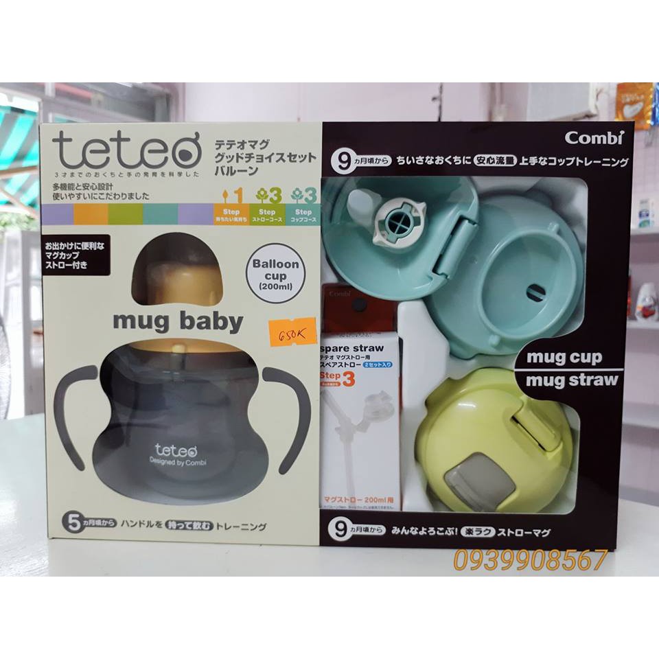 SET Cốc tập uống nước e giai đoạn Combi teo teo Made in Japan | Shopee ...