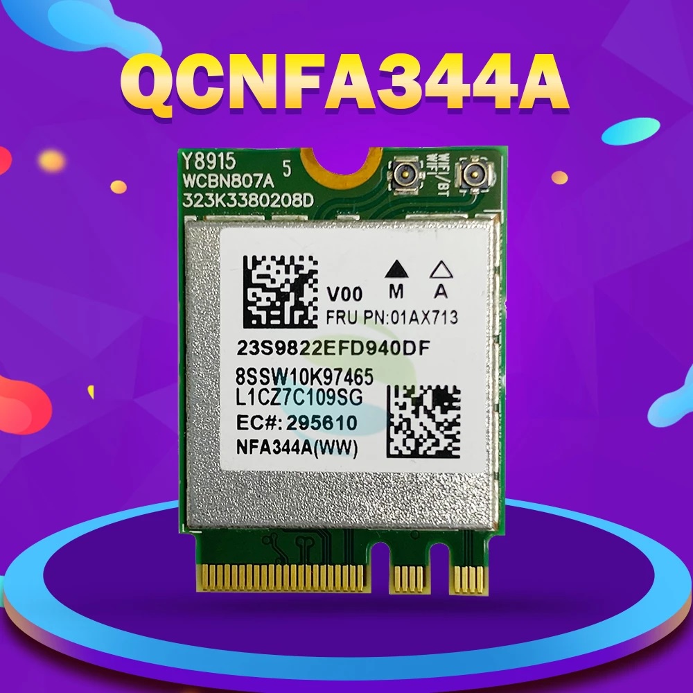 Card wifi Atheros QCNFA344A băng tần kép - Wifi AC and Bluetooth 4.1 (M ...