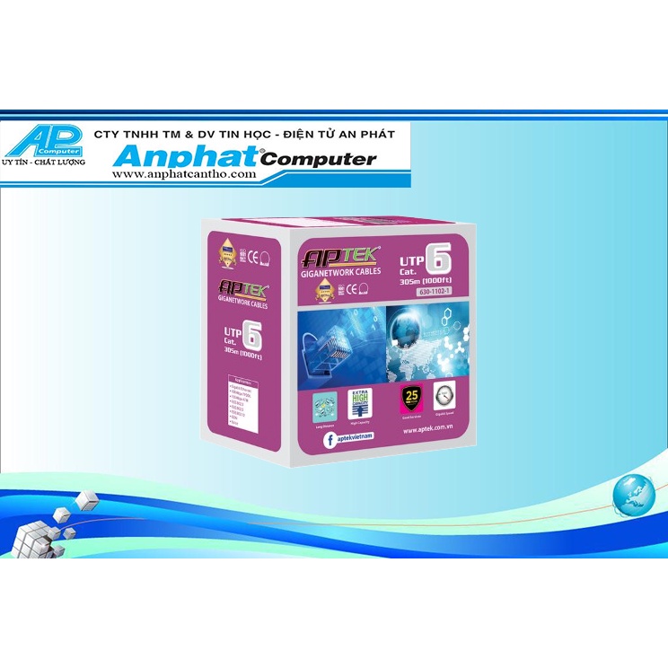 Thùng cáp mạng APTEK Cat 6E UTP 305m - Hàng Chính Hãng - Bảo hành 12 tháng | Shopee Việt Nam