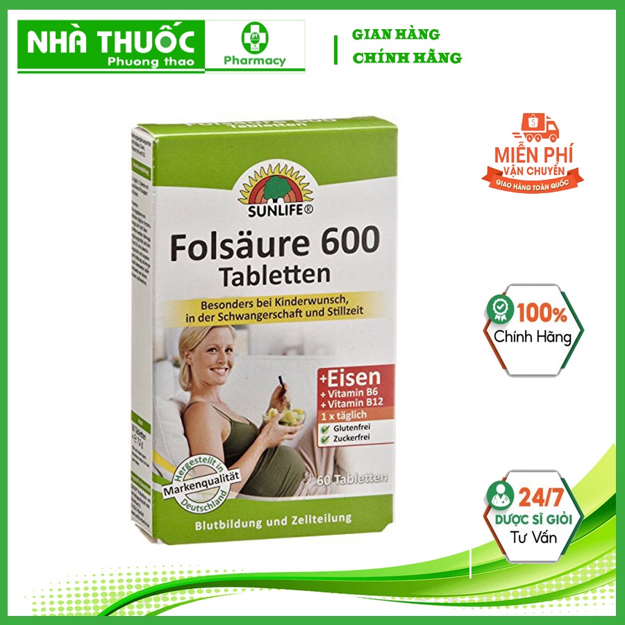 Folsaure 600 đức - Bổ sung Folic acid, Sắt, giúp tăng cường tái tạo ...