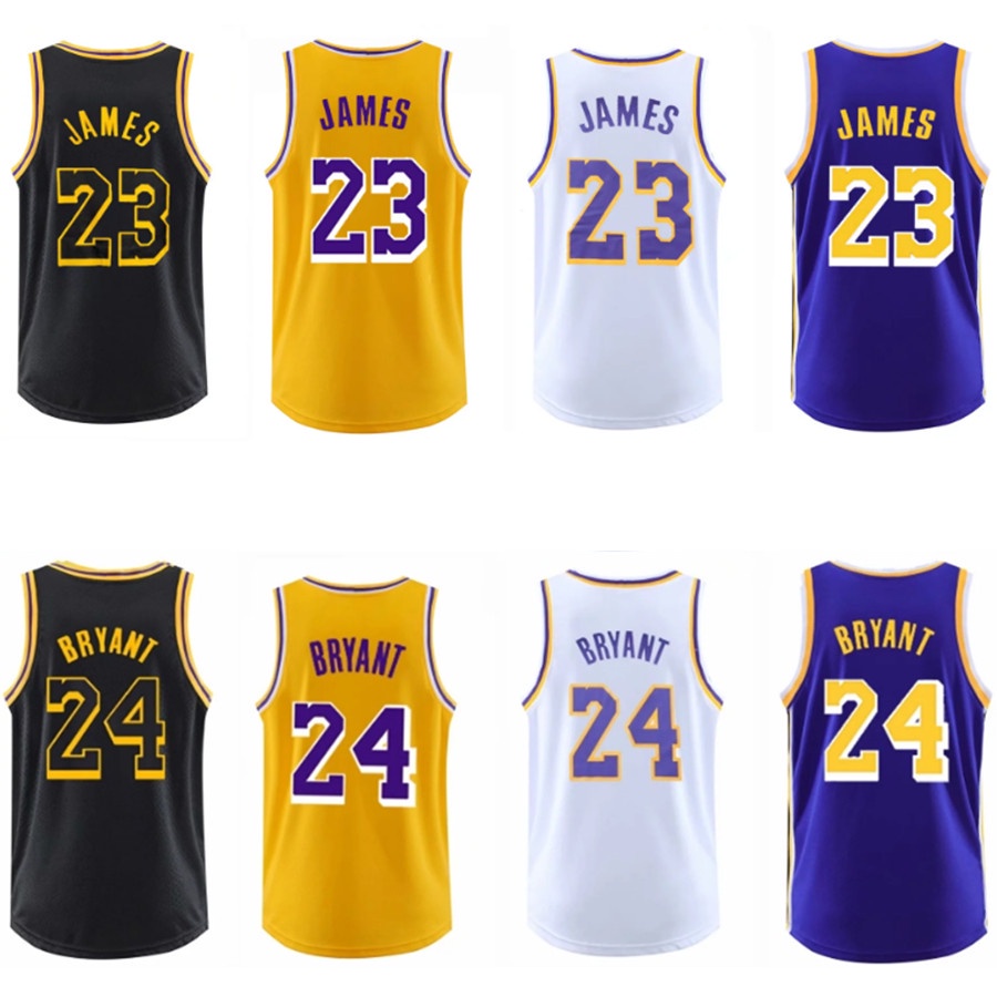 Los Angeles Lakers 23 # Áo bóng rổ James NBA Custom Jersey 24 # BRYANT ...