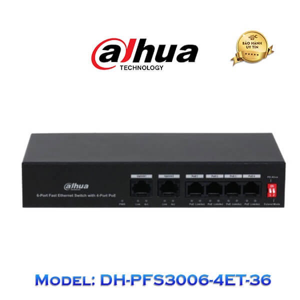 Switch chia mạng POE Dahua 6 Port DH-PFS3006-4ET-36 Chính Hãng dahua ...