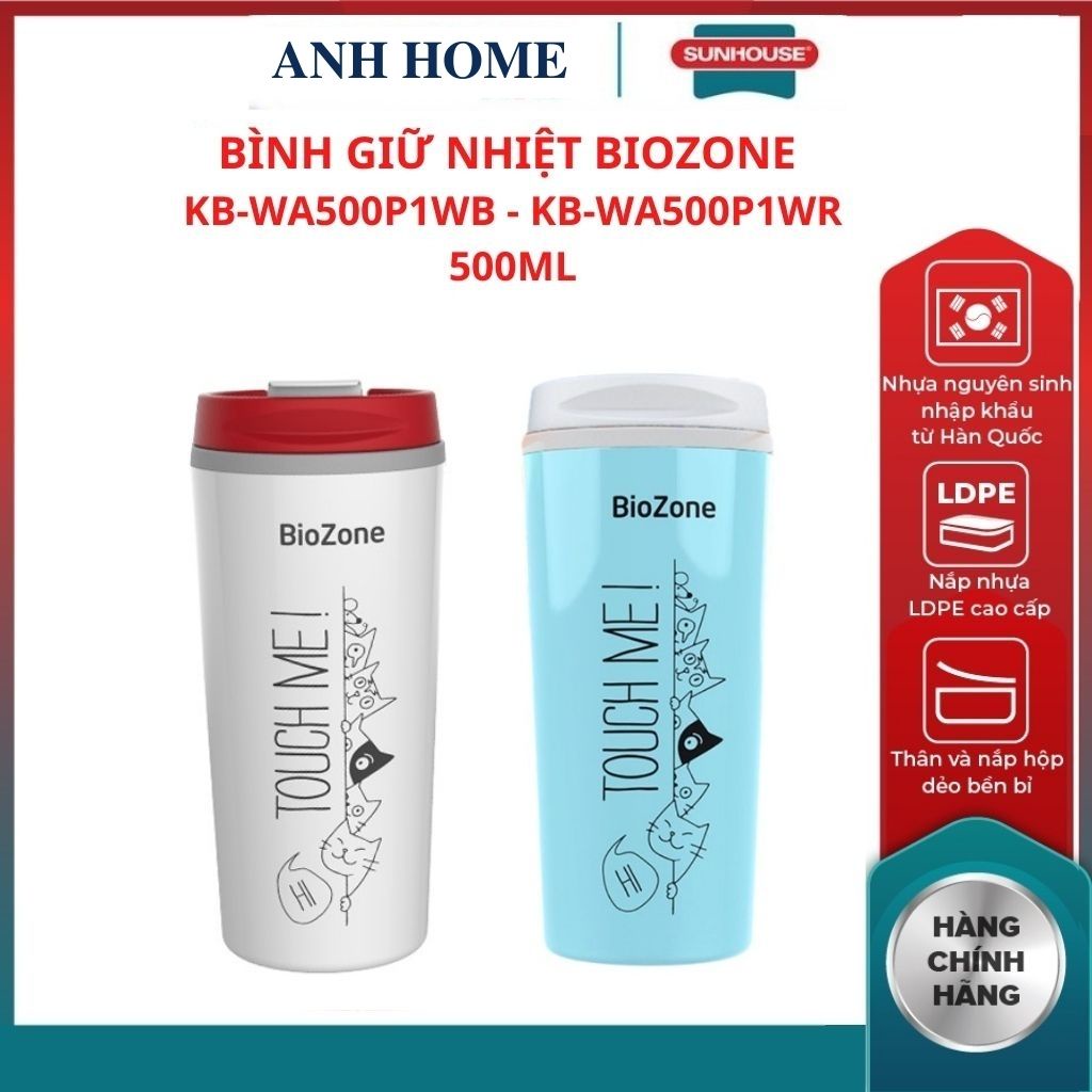 ( HCM - SHIP 2H ) Bình nước giữ nhiệt KB-WA500P1WB BIOZONE 500 ML nguyên liệu nhựa cao cấp nhập ...