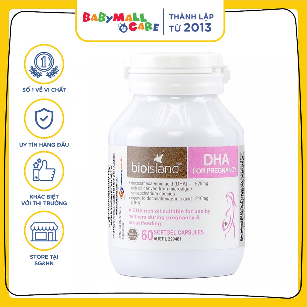 BIO ISLAND DHA CHO BÀ BẦU 60 VIÊN | Shopee Việt Nam