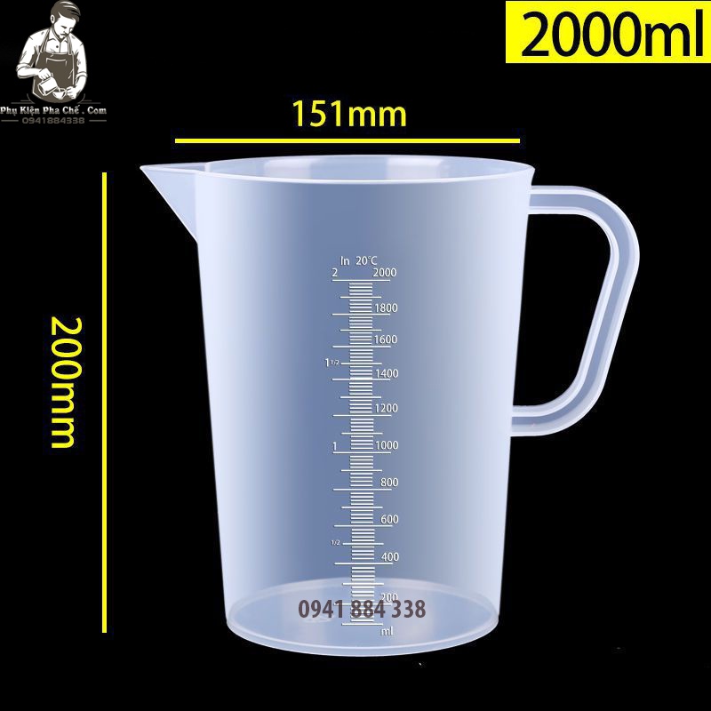 Ca Đong 2l Có Vạch Chia Định Mức/ Ly Đong Nhựa 2000ml/2L | Shopee Việt Nam