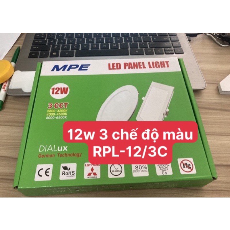 MPE - Đèn led panel âm trần 12w tròn 3 chế độ màu MPE RPL-12/3C, KHOÉT LỔ 150MM | Shopee Việt Nam
