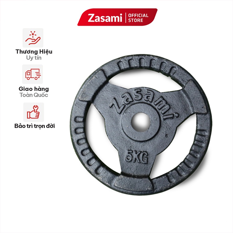 Đĩa Tạ Gang ZASAMI Loại 5kg Lỗ Tạ Phi 27mm | Shopee Việt Nam