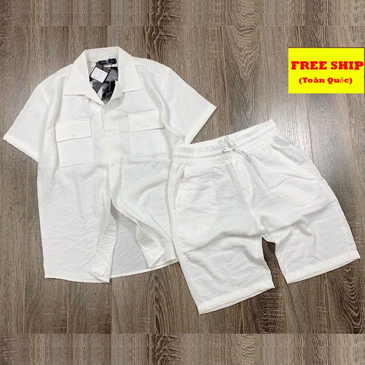 Bộ Đũi Nam cổ bẻ hot 2024 - Thời Trang Nam -ST08 | Shopee Việt Nam