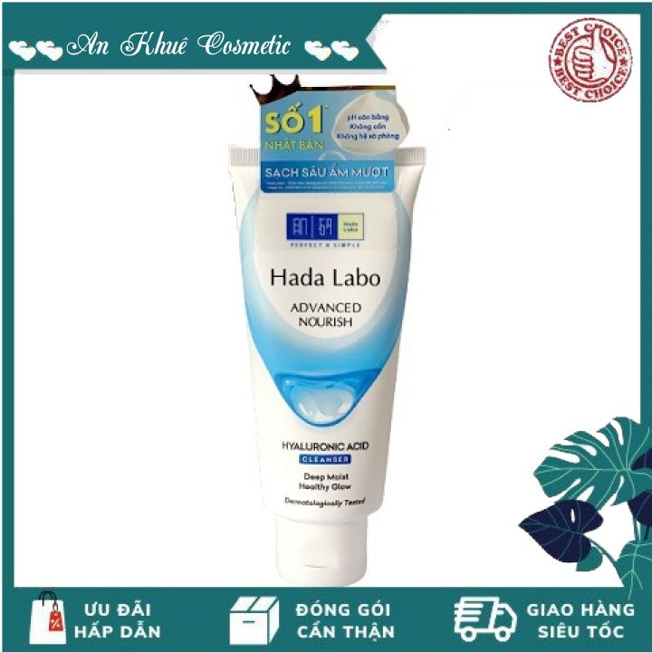 Sữa rửa mặt dưỡng ẩm Hada Labo Advanced Nourish Hyaluron Cleanser 80g | Shopee Việt Nam