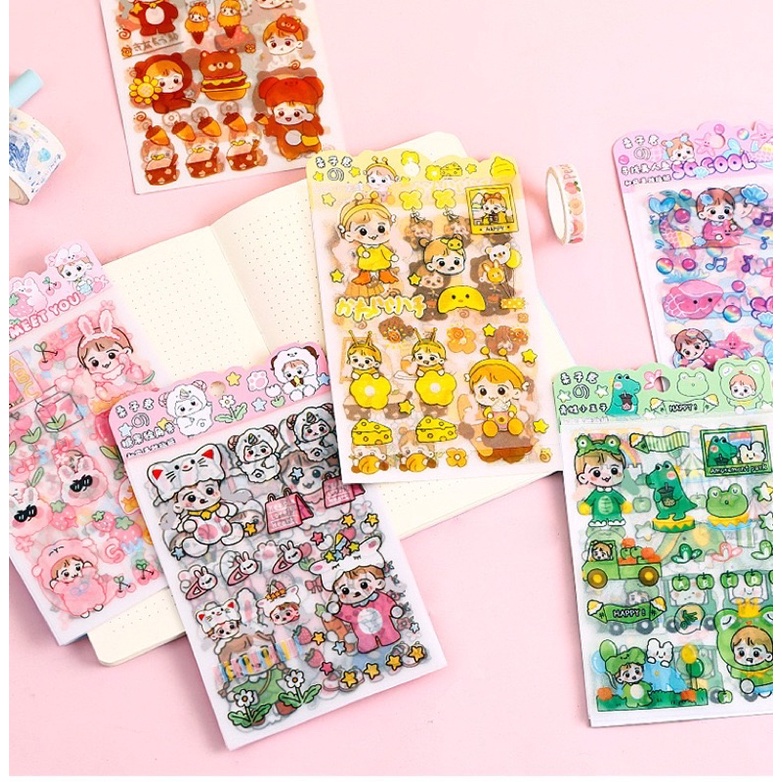 Sét 4 Tấm Sticker Cô Gái Dễ Thương | Shopee Việt Nam