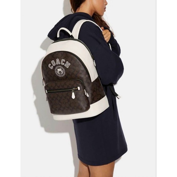 Ba lô COACH West Backpack In Signature Canvas With Varsity Motif balo ...