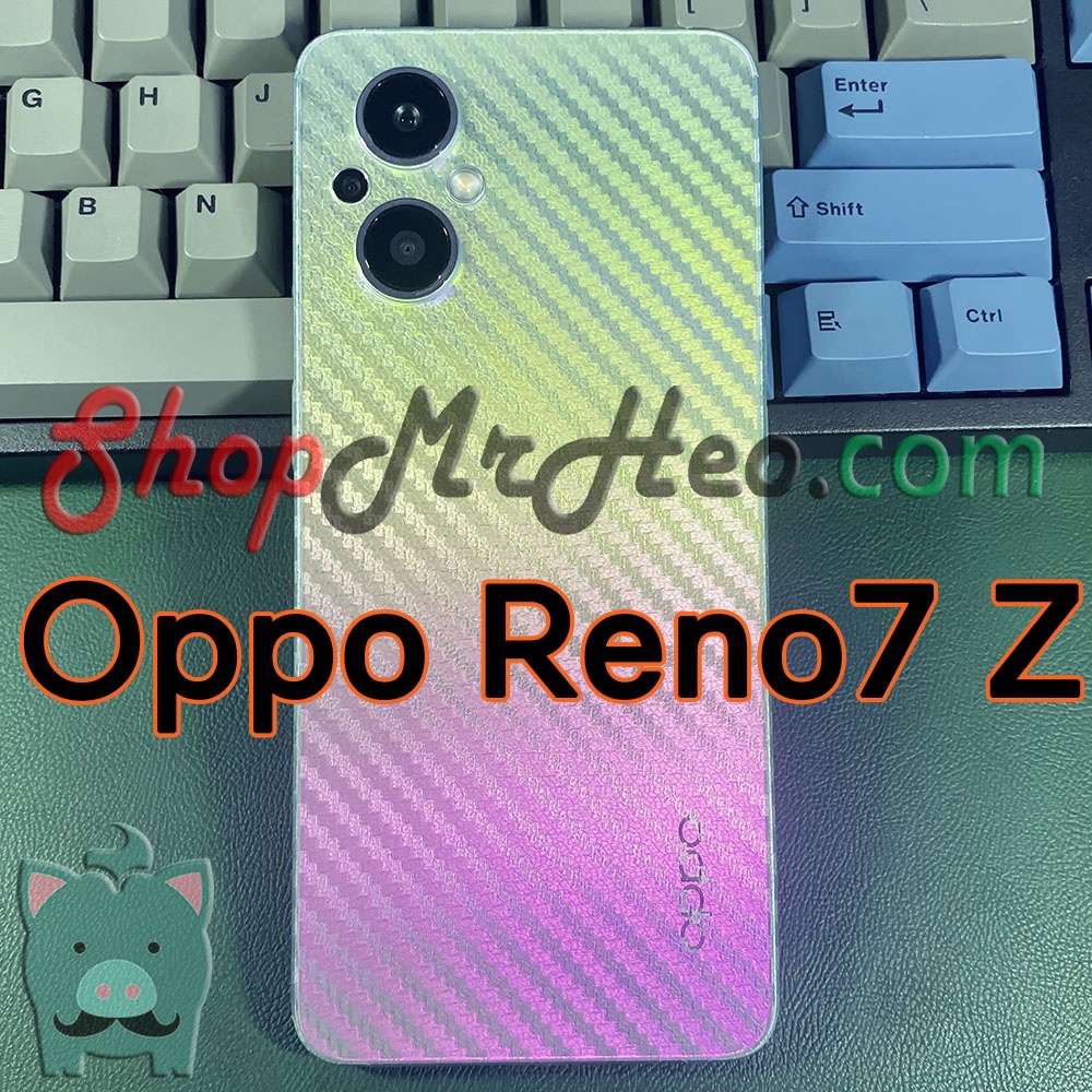 Skin Dán Full Mặt Sau Lưng và Viền Vân 3D Oppo Reno7 Z - Reno 7Z - Reno 7 Z (Carbon, Hình Hộp ...