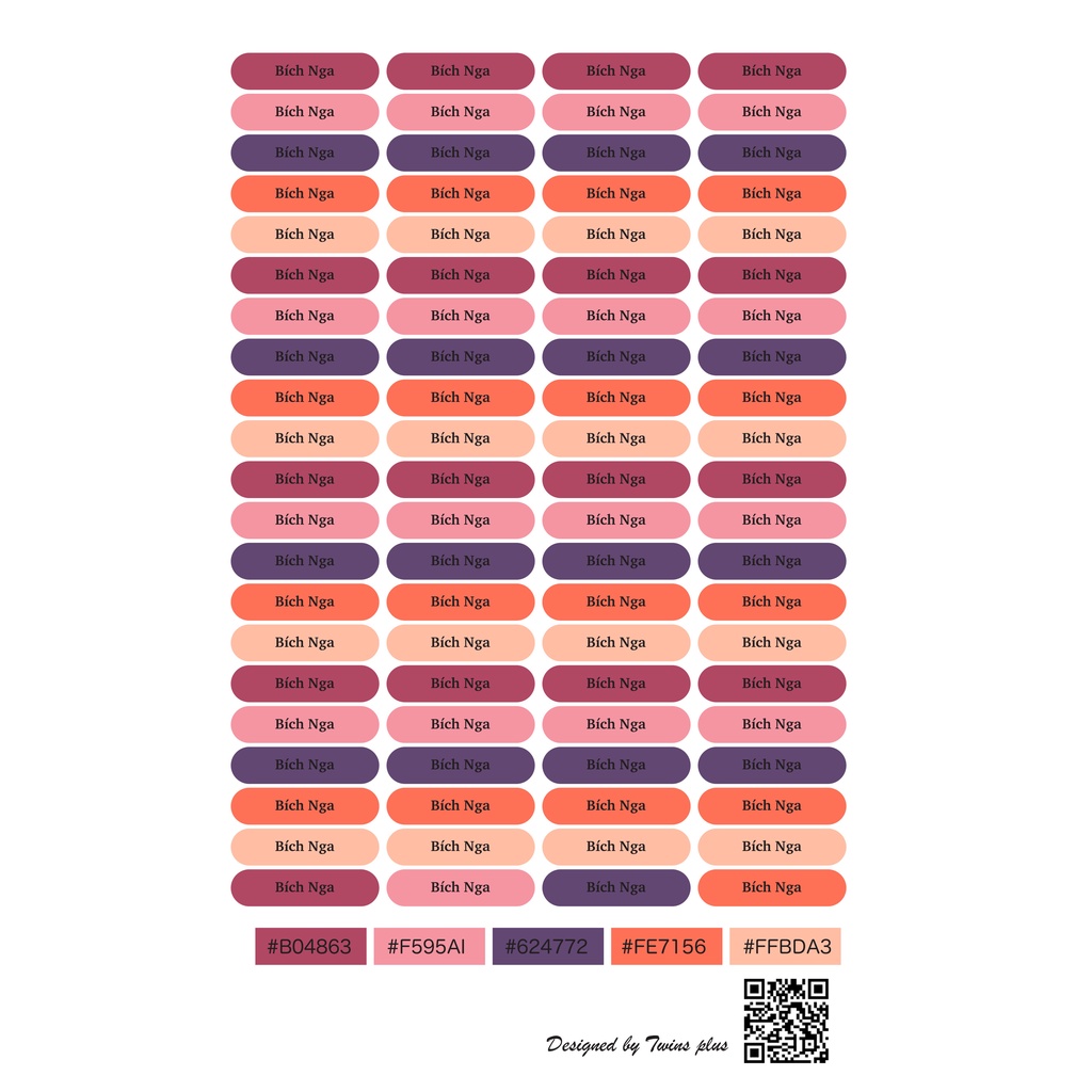 [Nhiều mẫu]Set 84 tem tên, sticker tên (in theo yêu cầu) ngũ sắc dán đồ ...