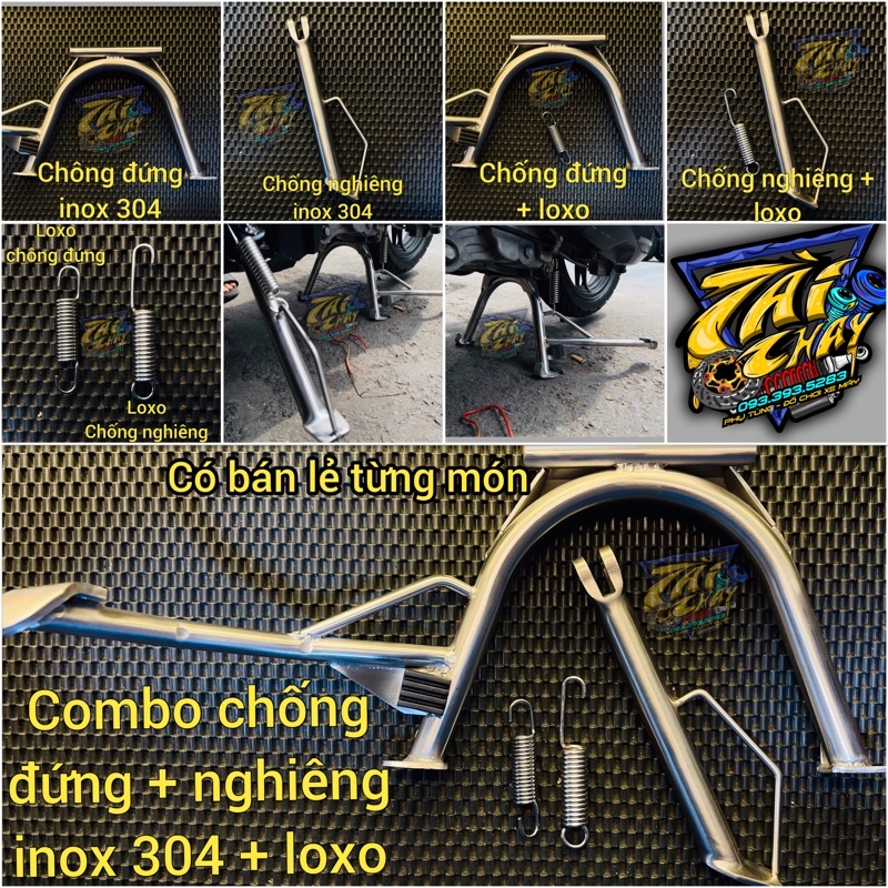COMBO Chông Đứng + Chống nghiêng INOX 304 VARIO 2016 - 2020 | Shopee ...