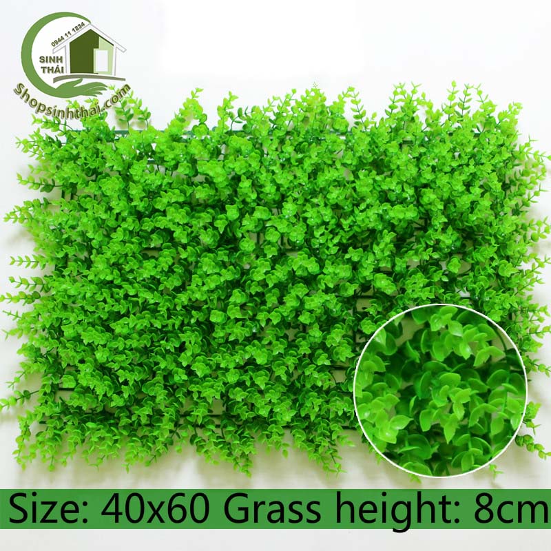 Tấm cỏ nhựa tai chuột, xà lách xoang treo tường gắn hoa và không hoa ...