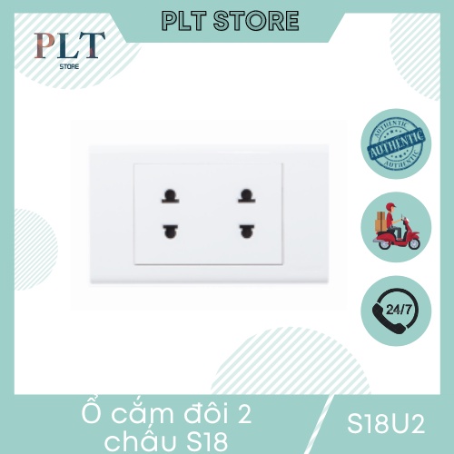 Ổ cắm đôi 2 chấu 16A SINO S18U2 dòng S18 ( 120x70 ) | Shopee Việt Nam