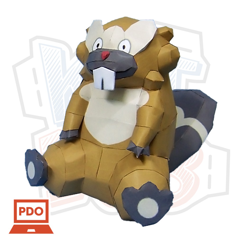 Mô hình giấy Anime Pokemon Bibarel | Shopee Việt Nam