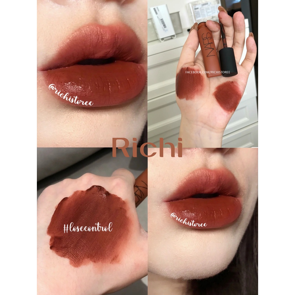 Son kem Nars Air Matte Lip Color Thrust Lose Control Morocco Surrender Power trip Pin up ...