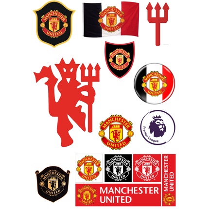 Bộ 10 STICKER decal hình dán logo MANCHESTER UNITER, dán laptop, dán xe ...