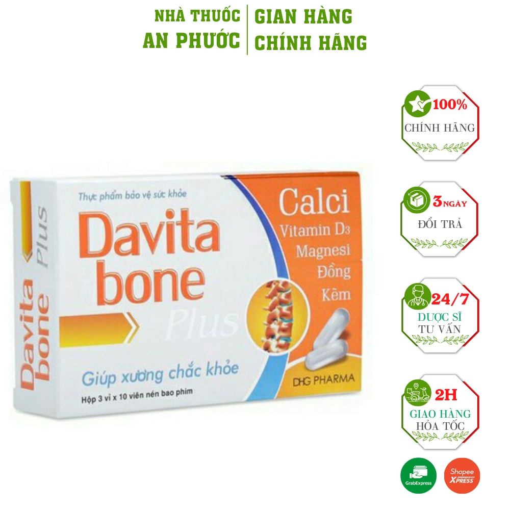 Viên Uống Bổ Xương Davita Bone Plus ⚡ CAM KẾT CHẤT LƯỢNG ⚡ Giúp Xương ...