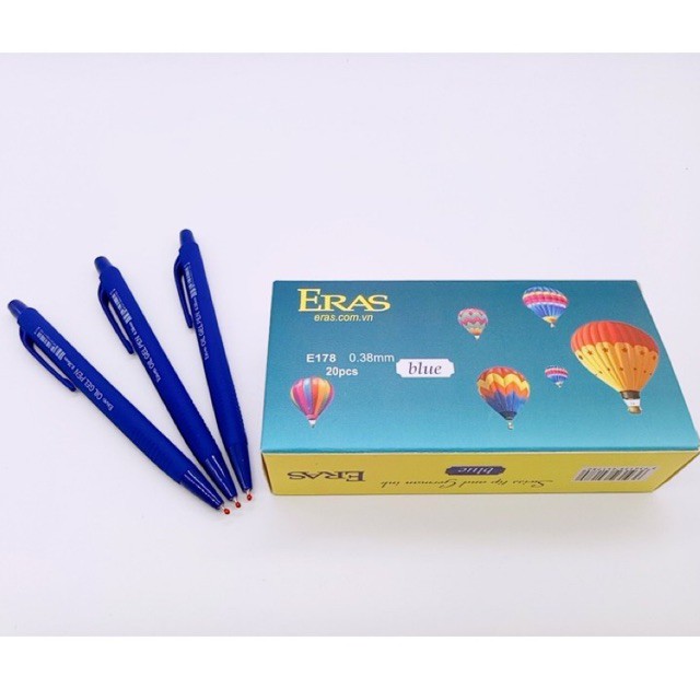1 hộp 20c bút bi Eras E178 0.38mm 0.5mm mực đỏ, đen , xanh chính hãng ...