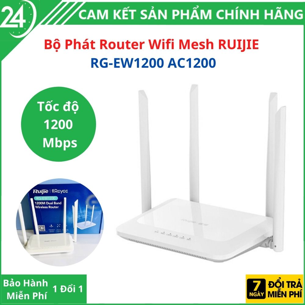 Bộ phát Wifi Mesh RUIJIE RG-EW1200 AC1200 Dual-band,Số người truy cập ...