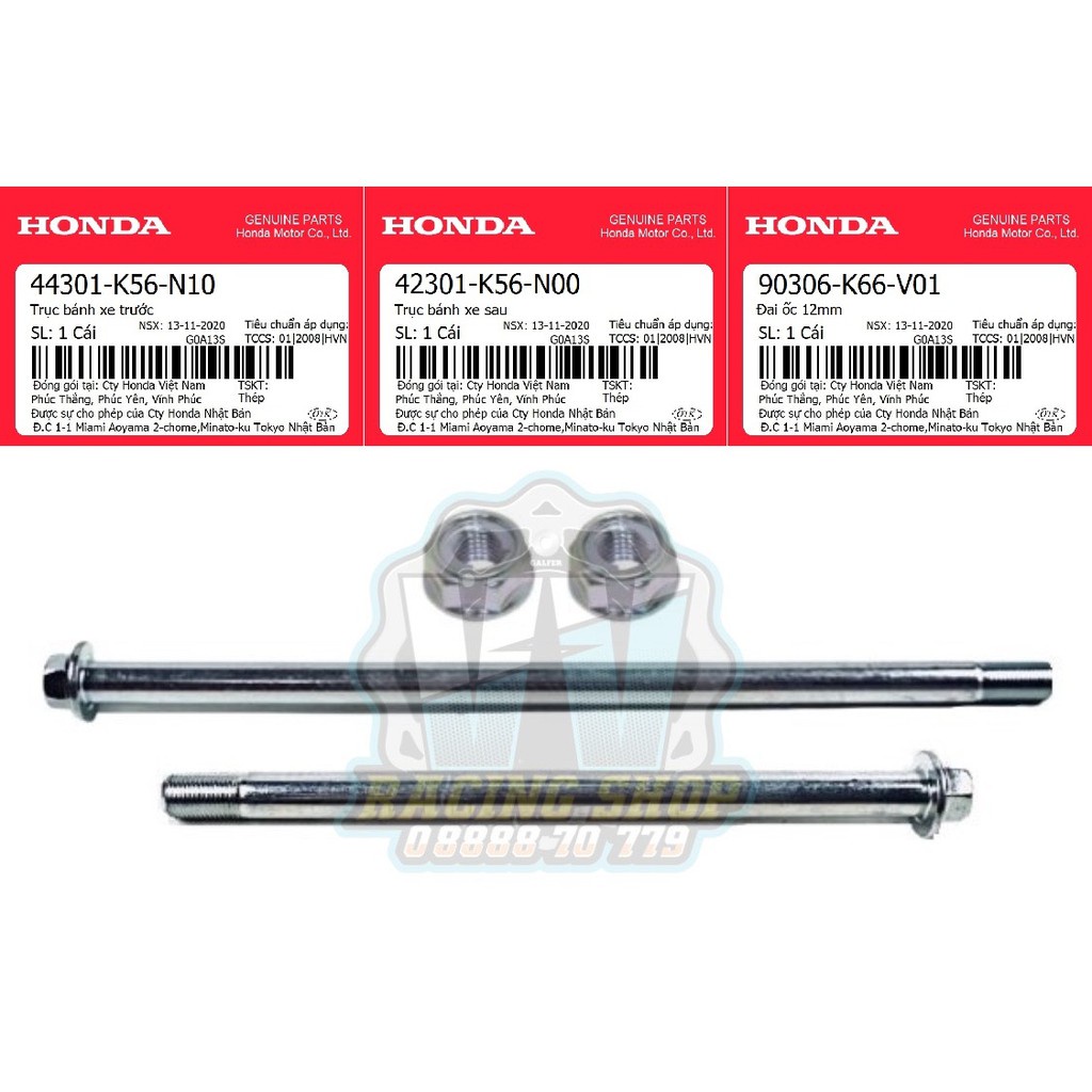 Cốt Tán / Trục Bánh Xe Trước Sau Winner - GTR - Sonic Zin (42301-K56 ...