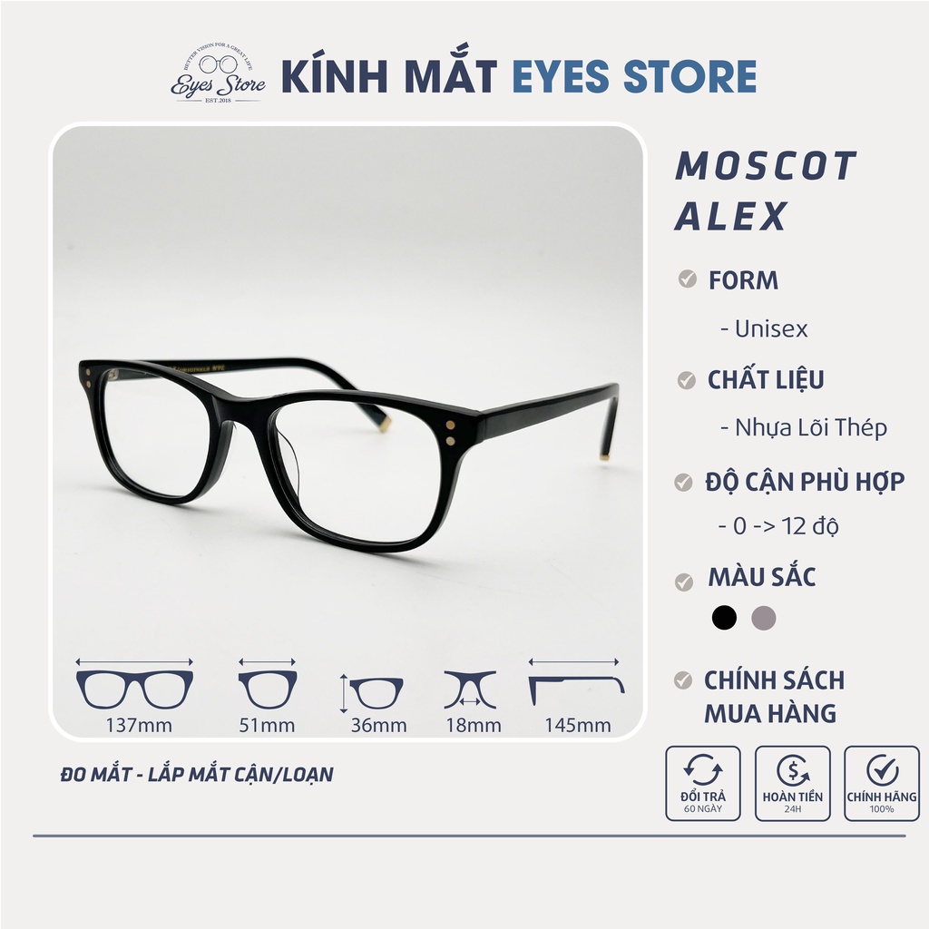 Gọng Kính Cận Nam Nữ Moscot Alex - Nhựa Lõi Thép | Shopee Việt Nam