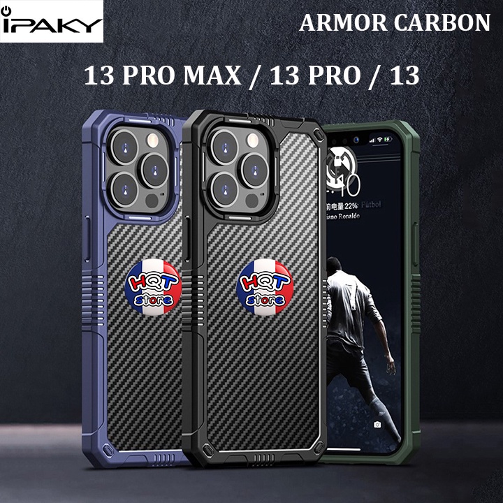 Ốp lưng chống sốc IPaky Armor Carbon cho IP 13 Pro Max / 13 Pro / 13 ...