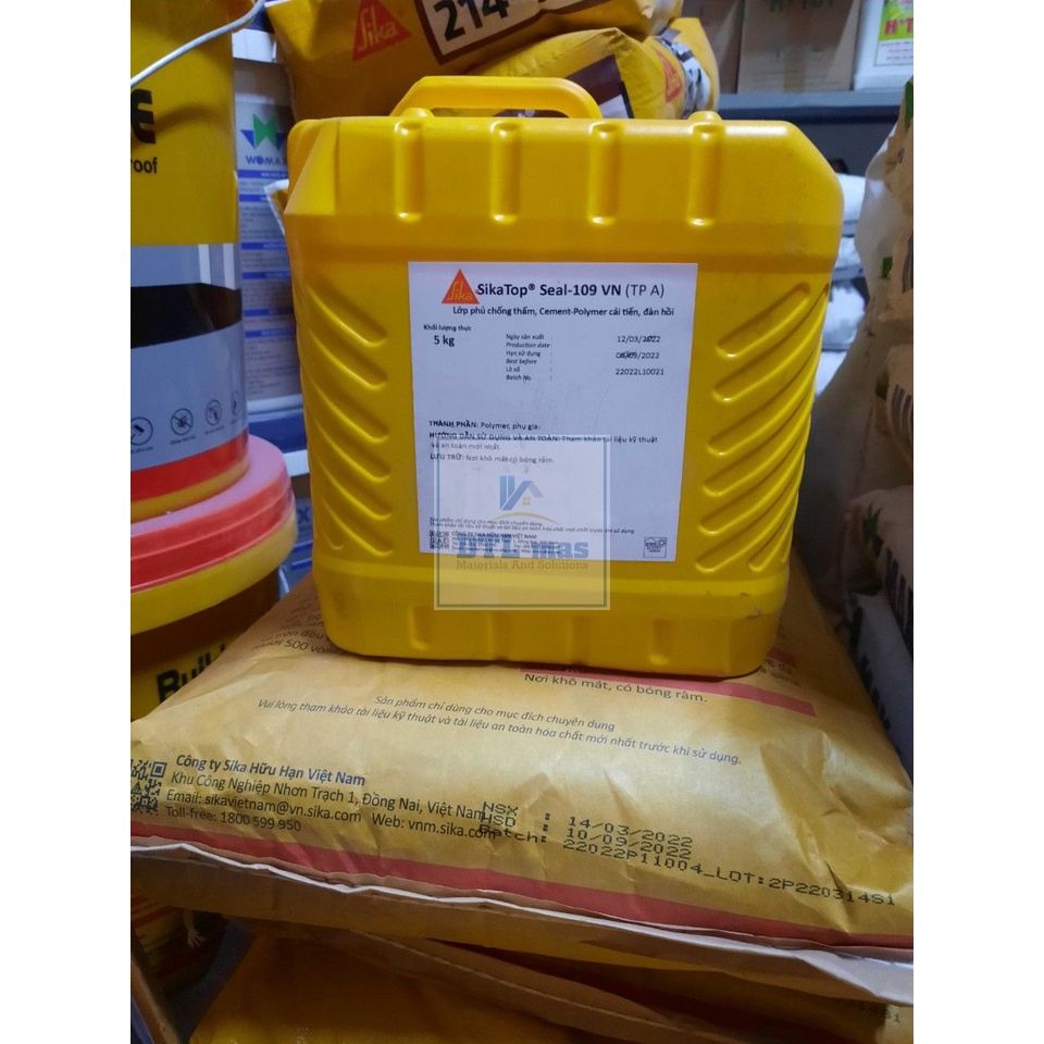 SikaTop Seal 109 (Bộ 15kg) - Chống thấm bể nước, hồ bơi cao cấp gốc Xi măng Polymer đàn hồi. An ...