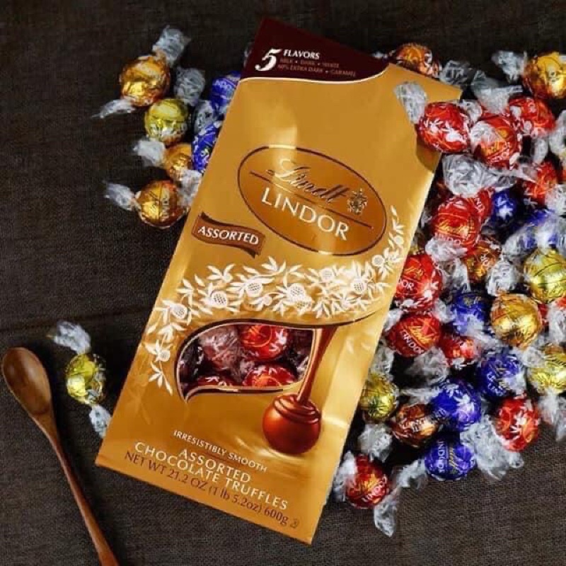 KẸO CHOCOLATE Lindt Lindor Assorted Chocolate Truffles 600g/gói Mỹ ...