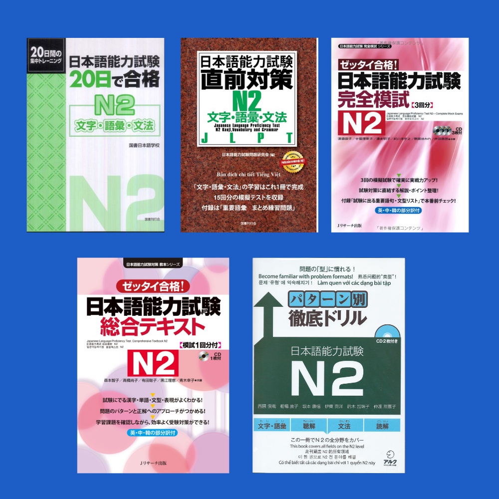 Sách tiếng Nhật - Combo Luyện thi N2 (Try N2, 500 câu hỏi N2, Tango N2, Bộ đề thi thử N2 ...