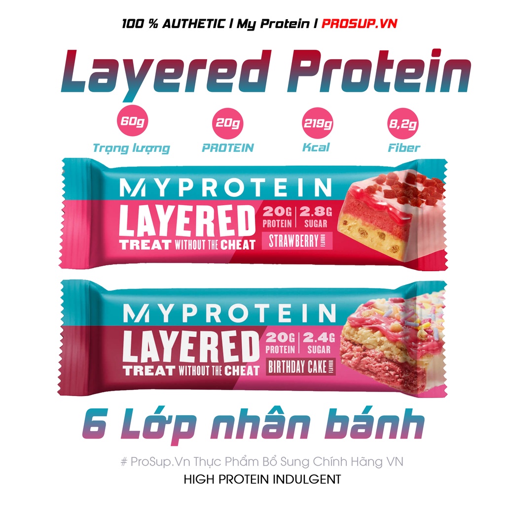 Layered Protein Bar - My Protein(60g/bánh) Bánh protein bar 6 lớp nhân ...