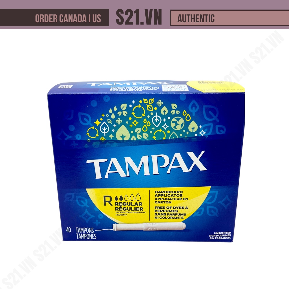 Băng Vệ Sinh Tampon Tampax Ống Bằng Bìa Cacton Cardboard Applicator 20 ...