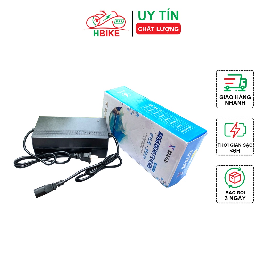 Sạc bình ắc quy xe đạp điện 48V-20Ah thông minh tự ngắt H-BIKE xạc bình 3 chấu vuông | Shopee ...