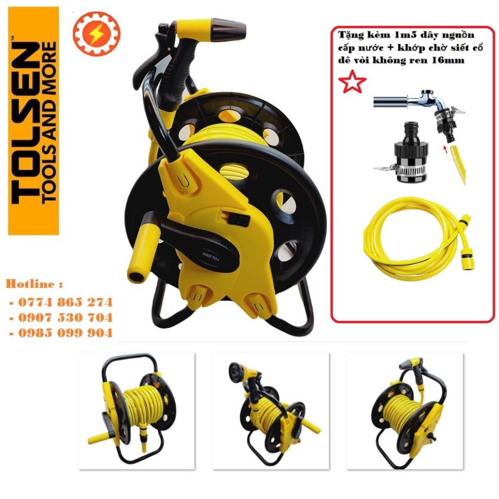 Cuộn RULO nước kèm dây xịt vòi rửa xe, tưới cây TOLSEN 10 15 20 30 m ...
