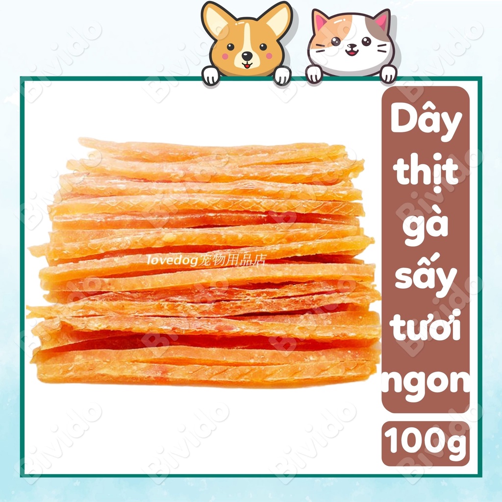 Bánh thưởng cho chó dây thịt gà sấy Hello Joy thơm ngon túi 100g ...