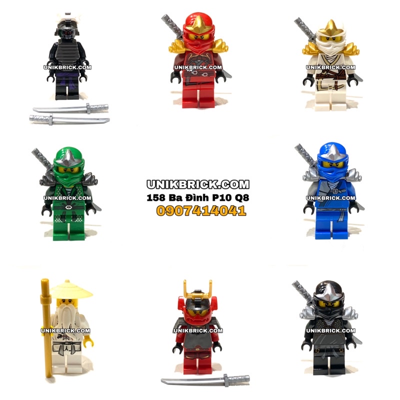 Lego UNIK BRICK Ninjago ZX Armour Combo Trọn Bộ 8 nhân vật Ninjago ...