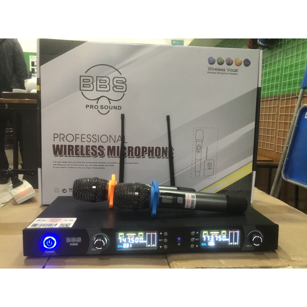 Micro không dây BBS - K868 CHÍNH HÃNG, tự ngắt, bắt sóng cực xa ,chống hú cực tốt, nét căng ...